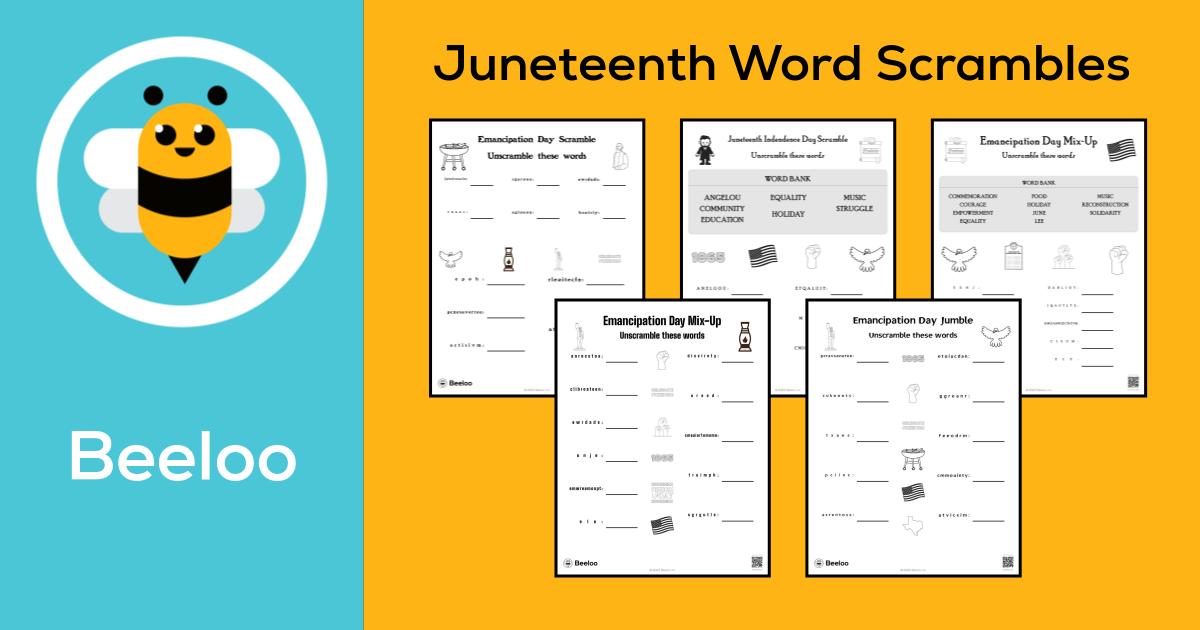Juneteenth-themed Word Scrambles • Beeloo Printable Crafts and ...