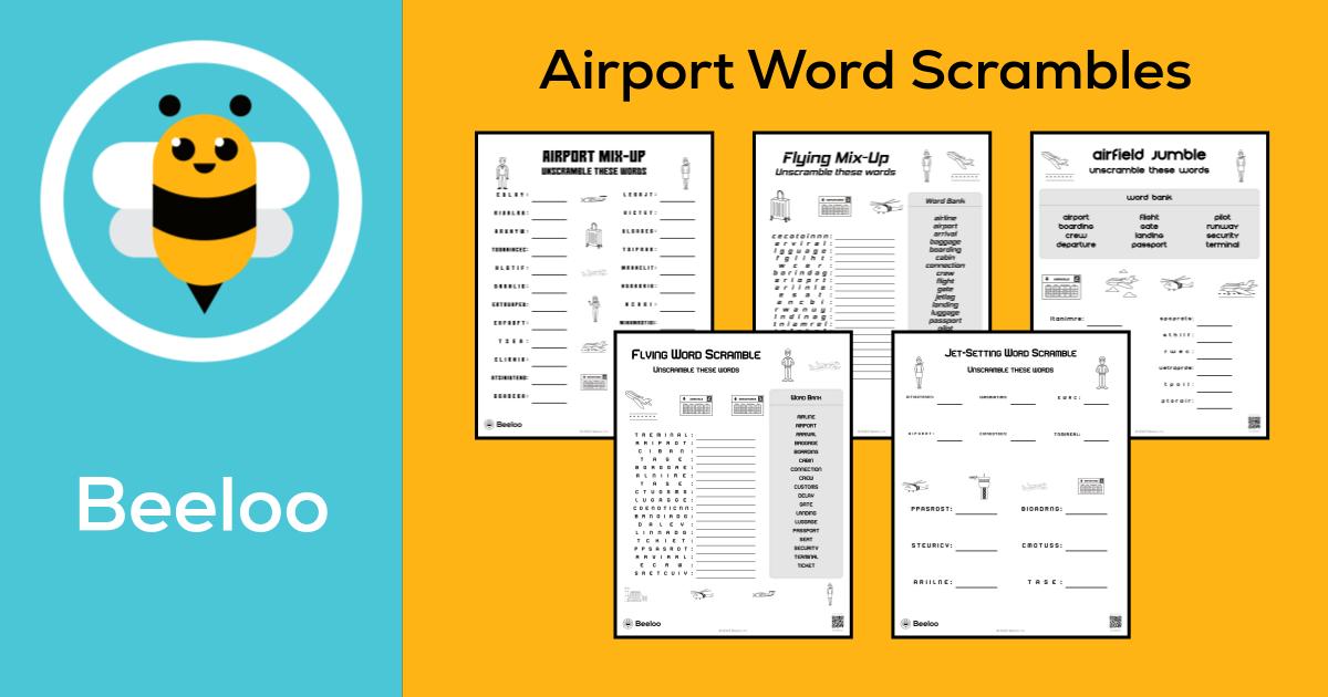 Airport-themed Word Scrambles • Beeloo Printable Crafts and Activities ...