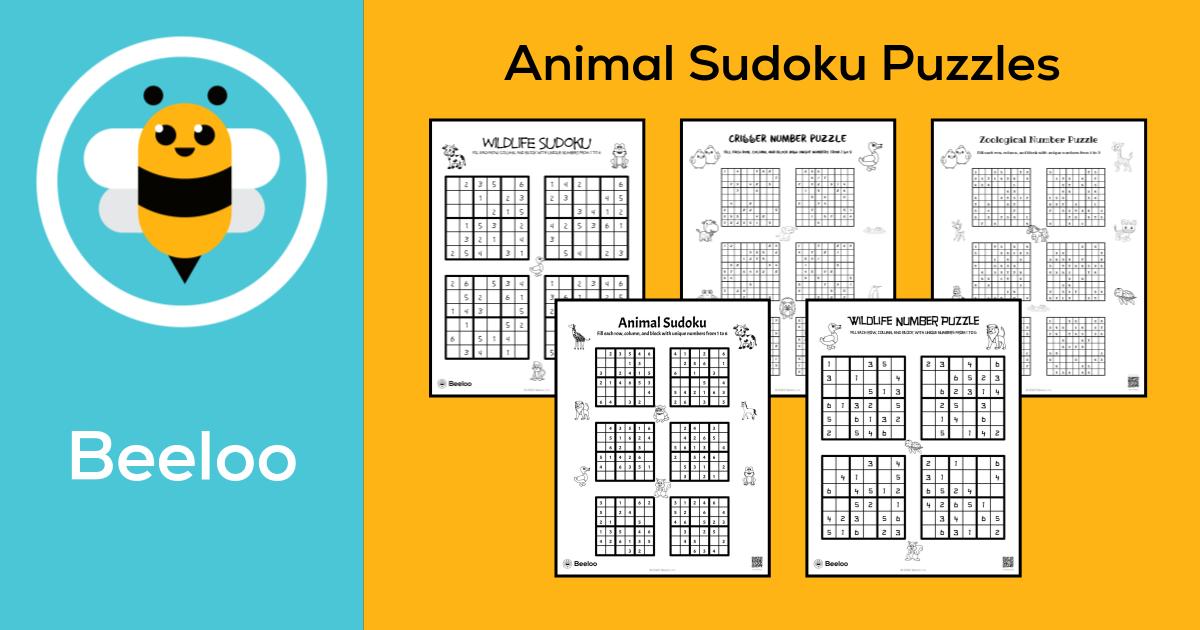 Animal-themed Sudoku Puzzles • Beeloo Printable Crafts and Activities ...