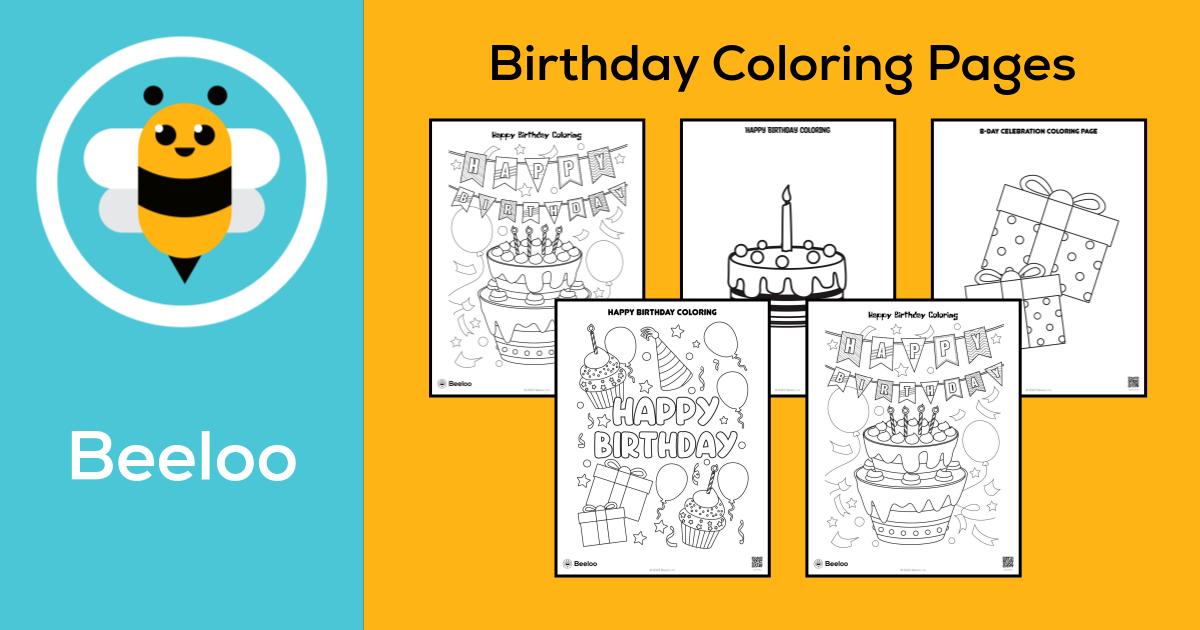 Birthday-themed Coloring Pages • Beeloo Printable Crafts and Activities ...