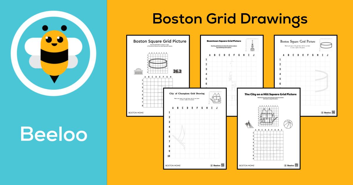 Boston-themed Grid Drawings • Beeloo Printable Crafts and Activities ...