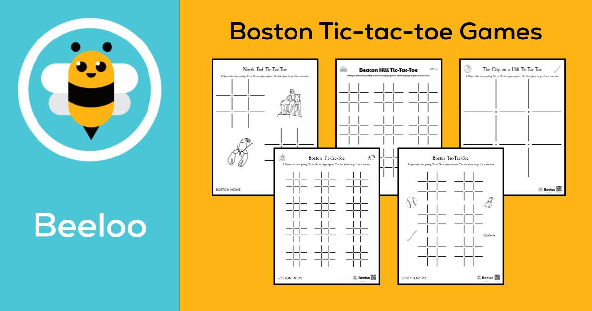 Boston-themed Tic-tac-toe Games • Beeloo Printable Crafts and ...