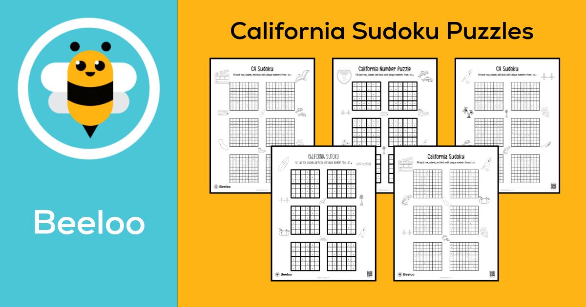 California-themed Sudoku Puzzles • Beeloo Printable Crafts and ...