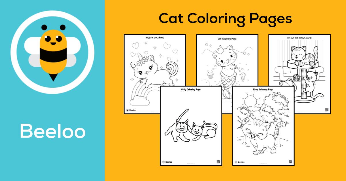 Cat-themed Coloring Pages • Beeloo Printable Crafts and Activities for Kids