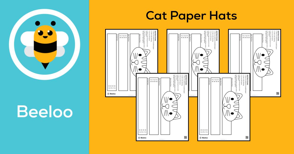 Cat-themed Paper Hats • Beeloo Printable Crafts and Activities for Kids