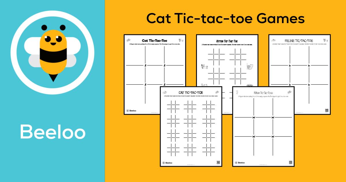 Cat-themed Tic-tac-toe Games • Beeloo Printable Crafts and Activities ...