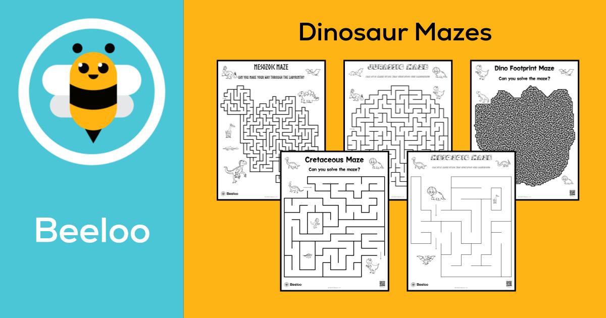 Dinosaur-themed Mazes • Beeloo Printable Crafts and Activities for Kids