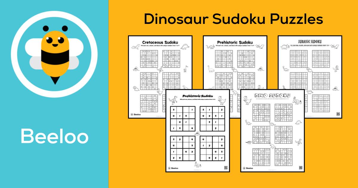 Dinosaur-themed Sudoku Puzzles • Beeloo Printable Crafts and Activities ...