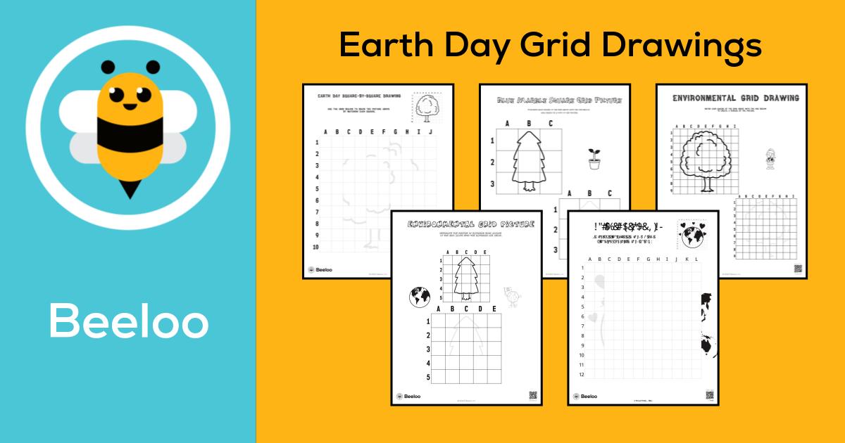 Earth Day-themed Grid Drawings • Beeloo Printable Crafts and Activities ...