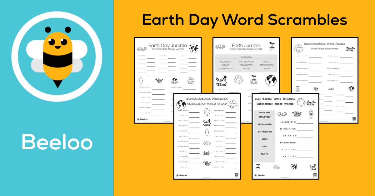 Earth Day-themed Word Scrambles • Beeloo Printable Crafts and ...