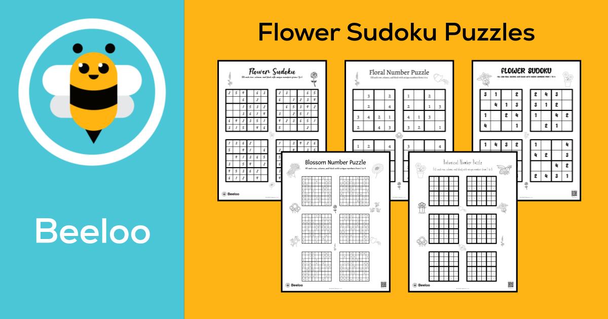Flower-themed Sudoku Puzzles • Beeloo Printable Crafts and Activities ...