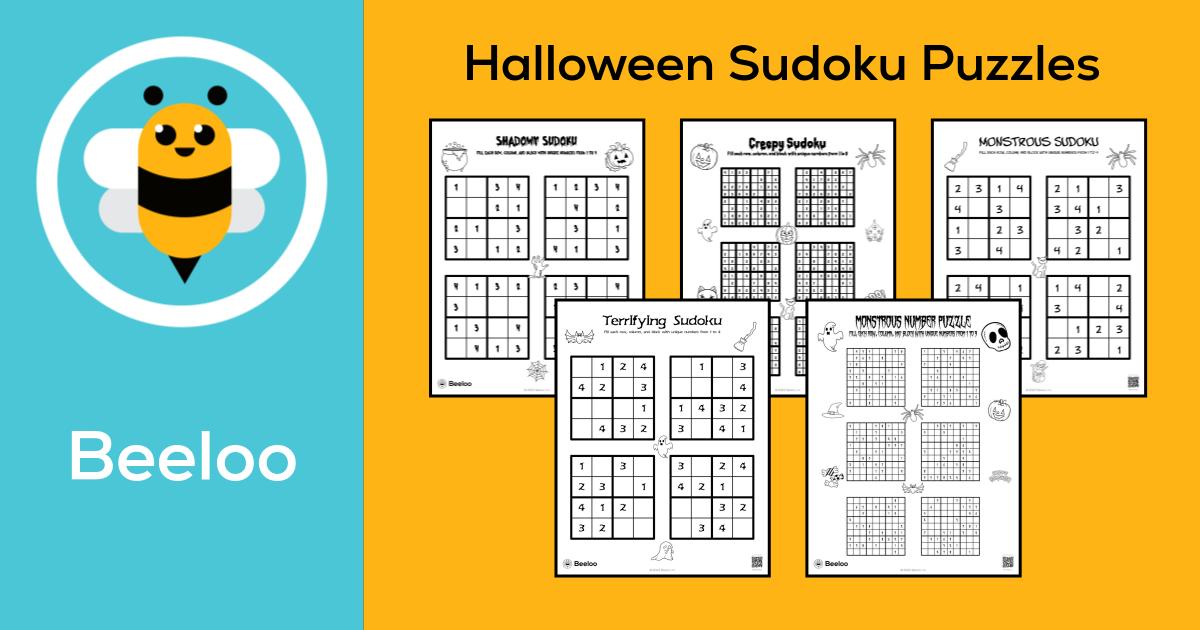 Halloween-themed Sudoku Puzzles • Beeloo Printable Crafts and ...