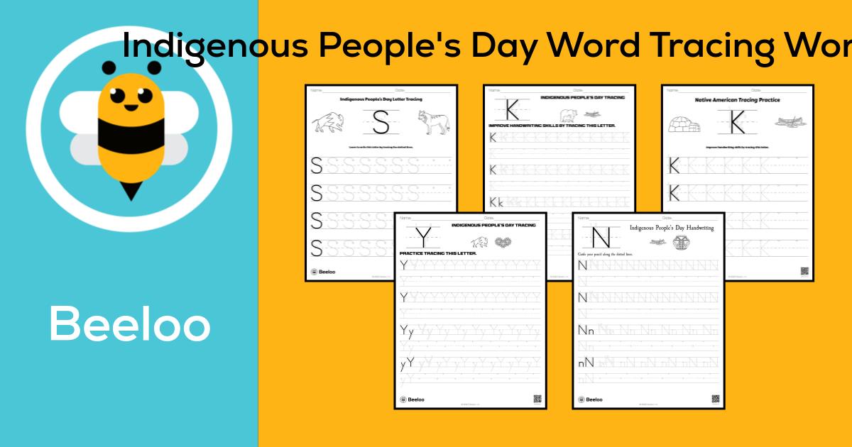 Indigenous People's Day-themed Word Tracing Worksheets • Beeloo ...