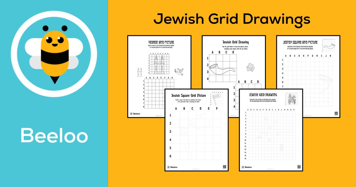 Jewish-themed Grid Drawings • Beeloo Printable Crafts and Activities ...