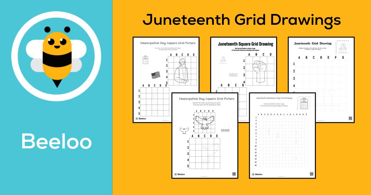 Juneteenth-themed Grid Drawings • Beeloo Printable Crafts and ...