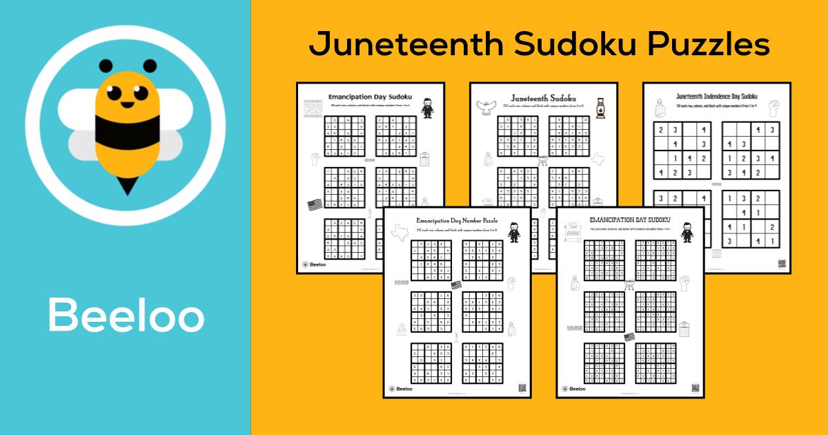 Juneteenth-themed Sudoku Puzzles • Beeloo Printable Crafts and ...