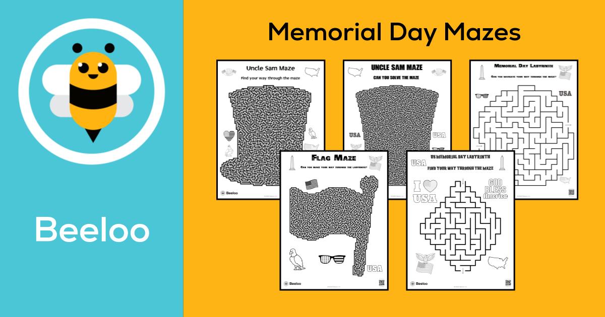 Memorial Day-themed Mazes • Beeloo Printable Crafts and Activities for Kids