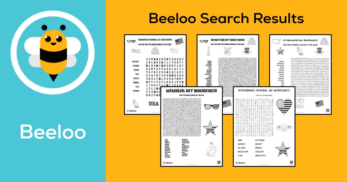 Memorial Day-themed Word Searches • Beeloo Printable Crafts and ... Memorial Day-themed Word Searches • Beeloo Printable Crafts and ...