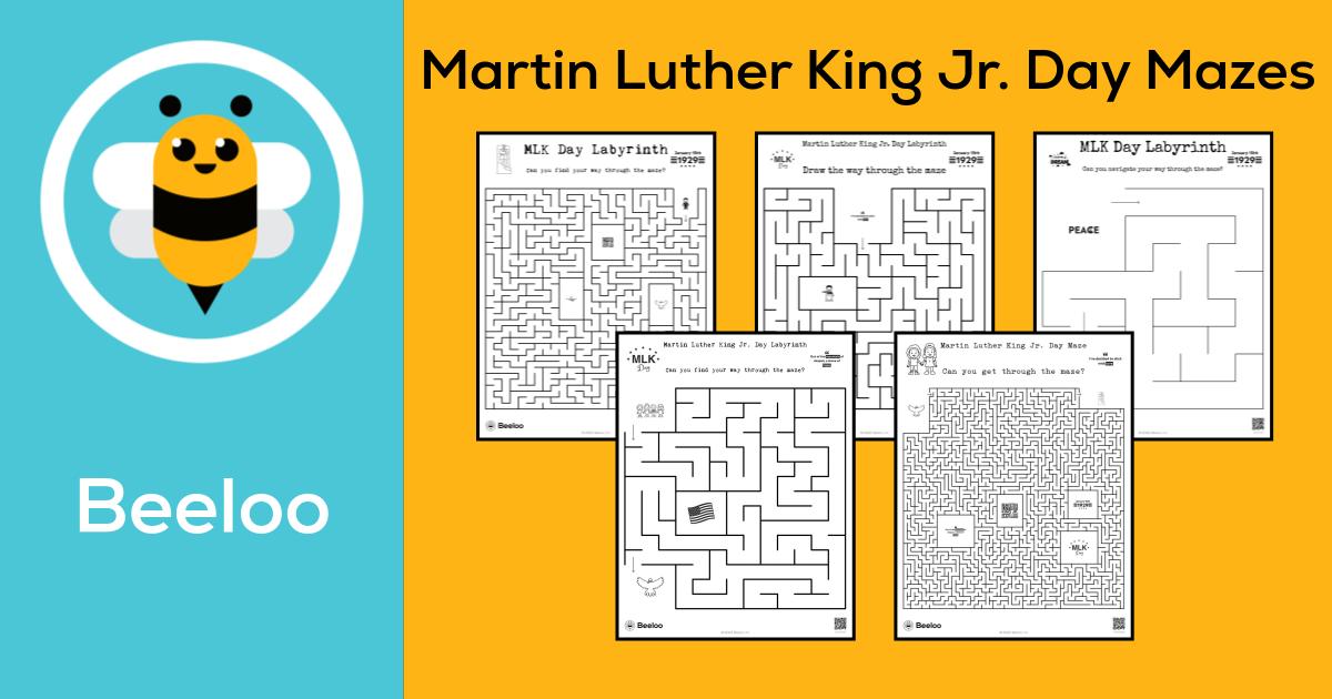 Martin Luther King Jr. Day-themed Mazes • Beeloo Printable Crafts and ...