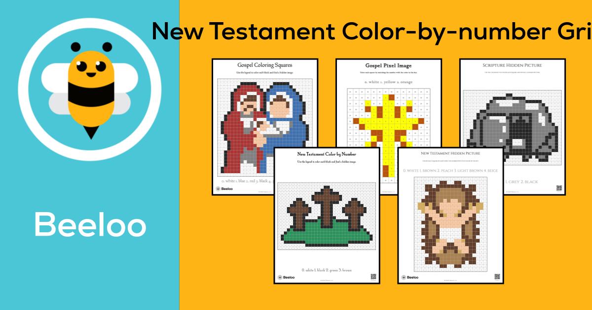 New Testament-themed Color-by-number Grids • Beeloo Printable Crafts ...