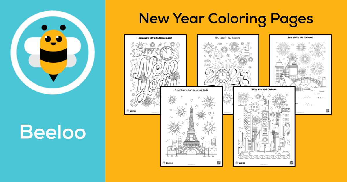 New Year-themed Coloring Pages • Beeloo Printables