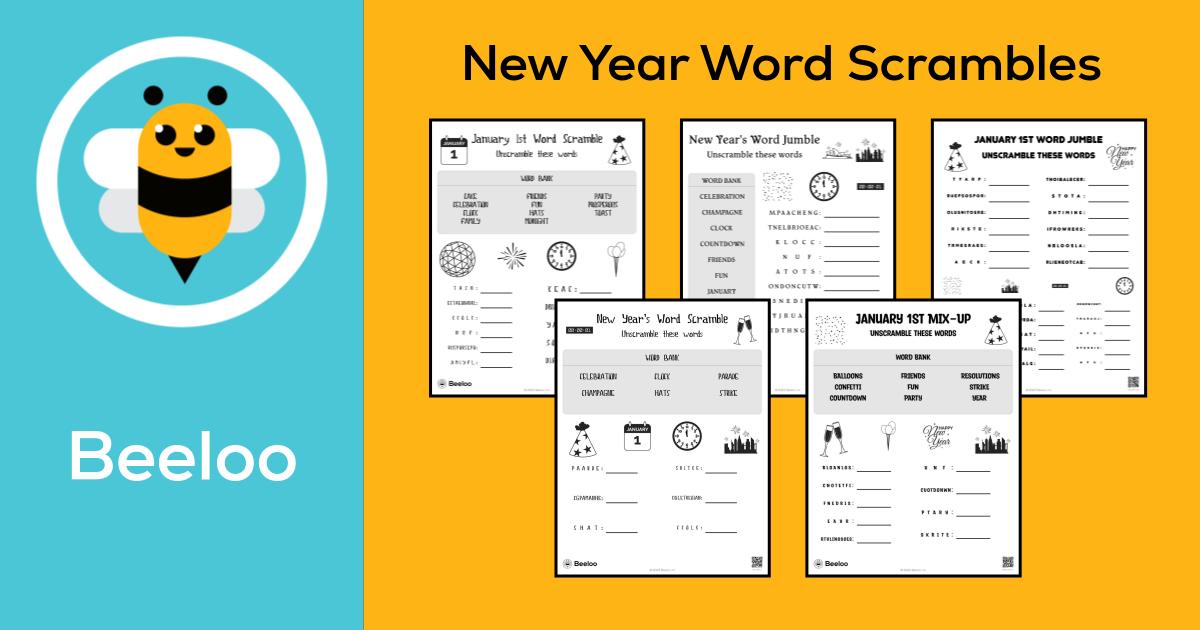 New Year-themed Word Scrambles • Beeloo Printable Crafts and Activities ...