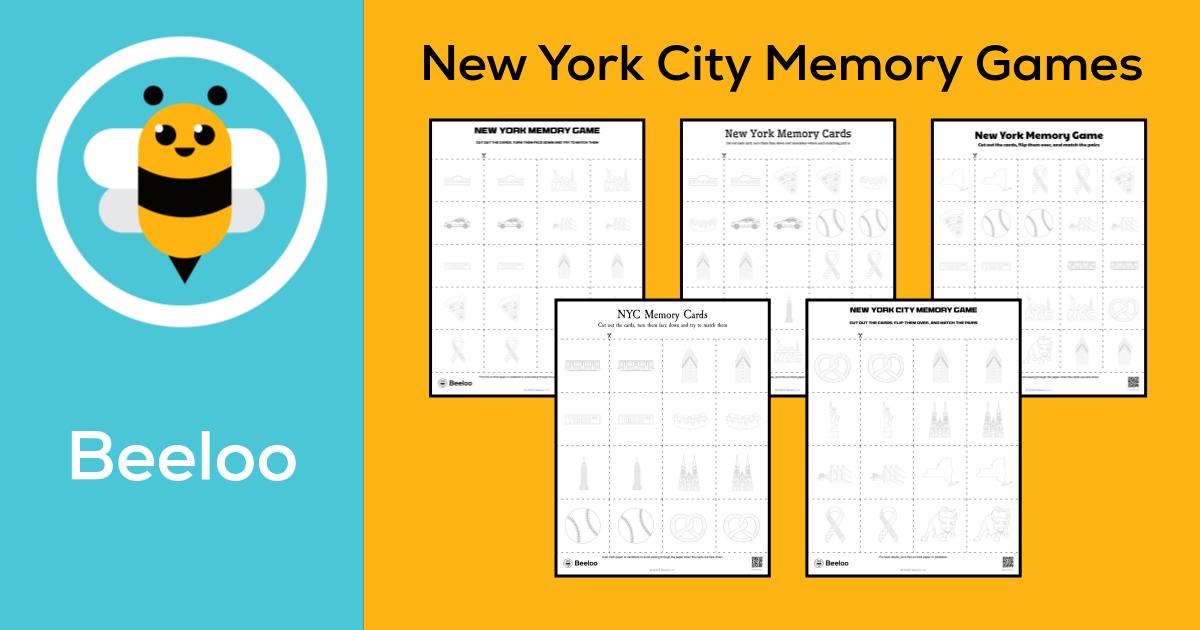 New York City-themed Memory Games • Beeloo Printable Crafts and ...