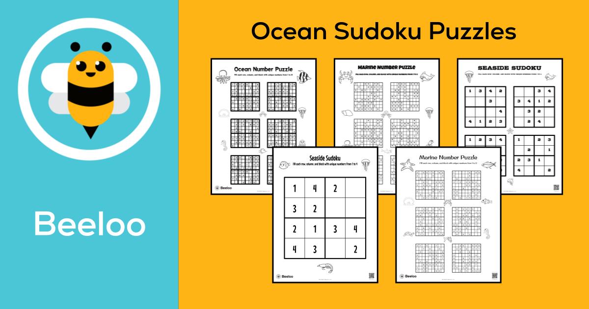 Ocean-themed Sudoku Puzzles • Beeloo Printable Crafts and Activities ...