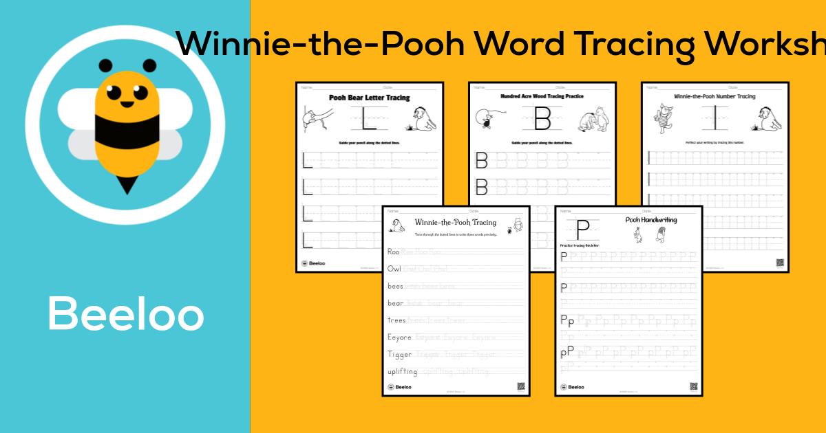Winnie-the-Pooh-themed Word Tracing Worksheets • Beeloo Printable ...