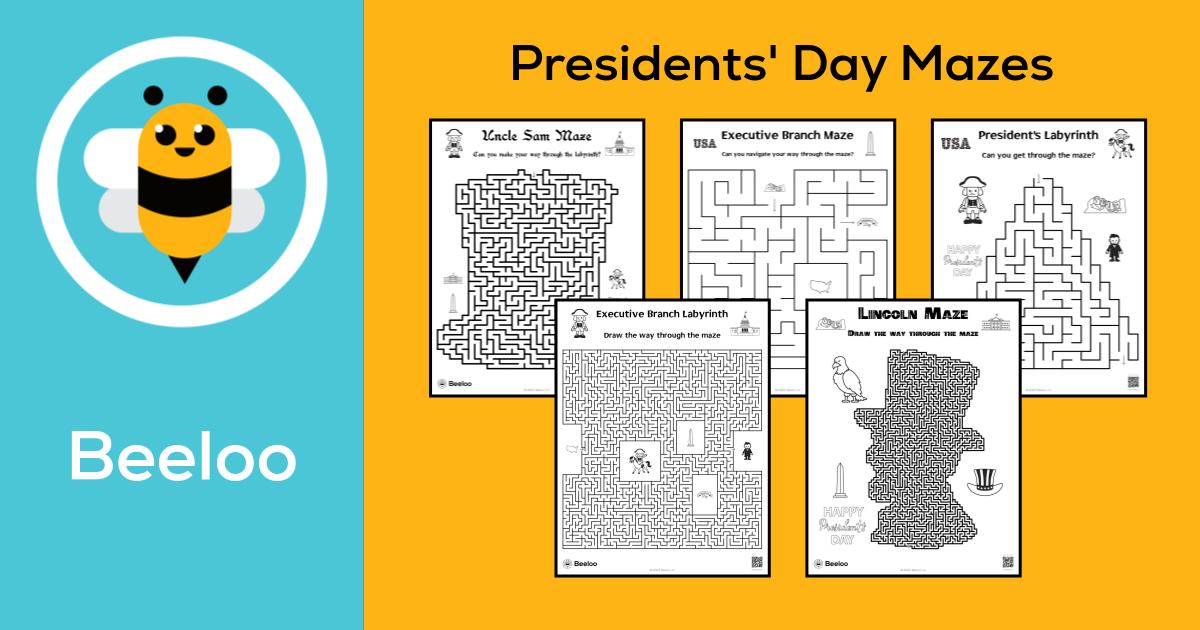 Presidents' Day-themed Mazes • Beeloo Printable Crafts and Activities ...
