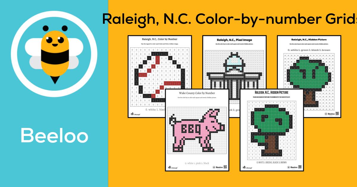 Raleigh, N.C.-themed Color-by-number Grids • Beeloo Printable Crafts ...