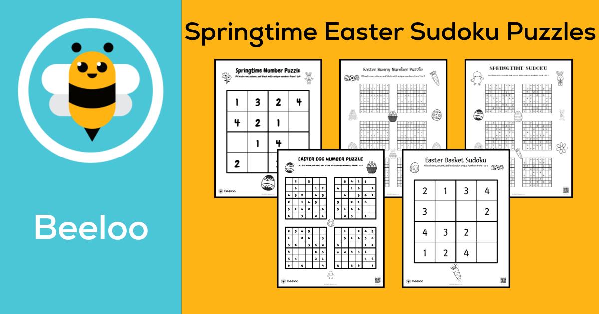 Springtime Easter-themed Sudoku Puzzles • Beeloo Printable Crafts and ...