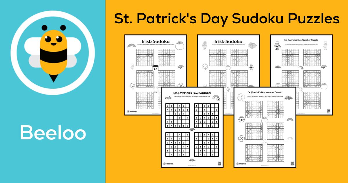 St. Patrick's Day-themed Sudoku Puzzles • Beeloo Printable Crafts and ...