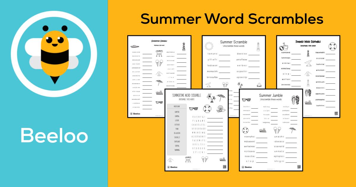 Summer-themed Word Scrambles • Beeloo Printable Crafts and Activities ...