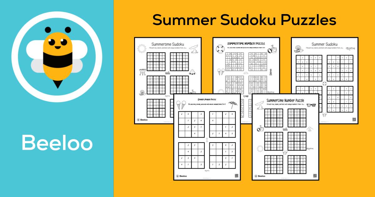 Summer-themed Sudoku Puzzles • Beeloo Printable Crafts and Activities ...