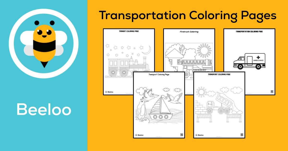 Transportation-themed Coloring Pages • Beeloo Printable Crafts and ...