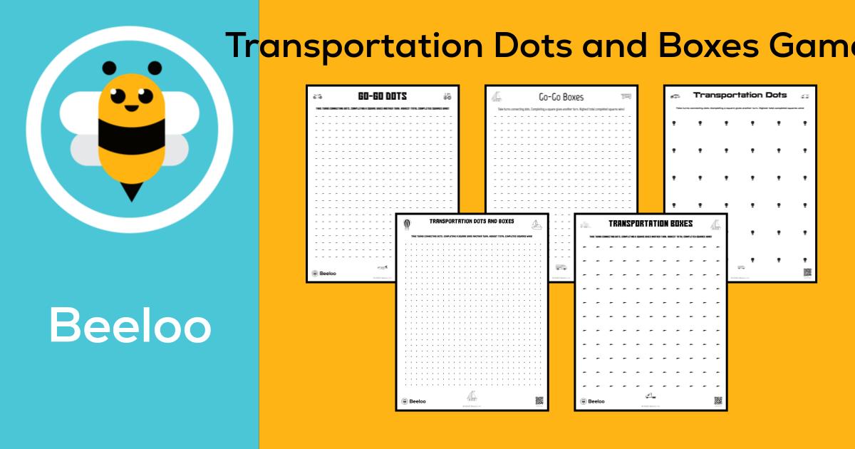 Transportation-themed Dots and Boxes Games • Beeloo Printable Crafts ...