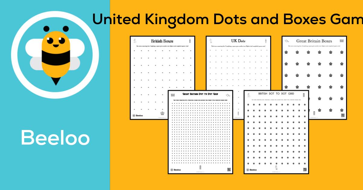 United Kingdom-themed Dots and Boxes Games • Beeloo Printable Crafts ...