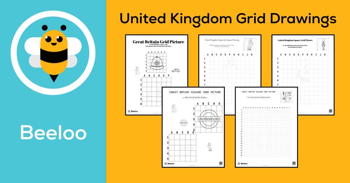 United Kingdom-themed Grid Drawings • Beeloo Printable Crafts and ...