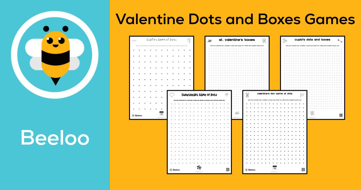 Valentine-themed Dots and Boxes Games • Beeloo Printable Crafts and ...