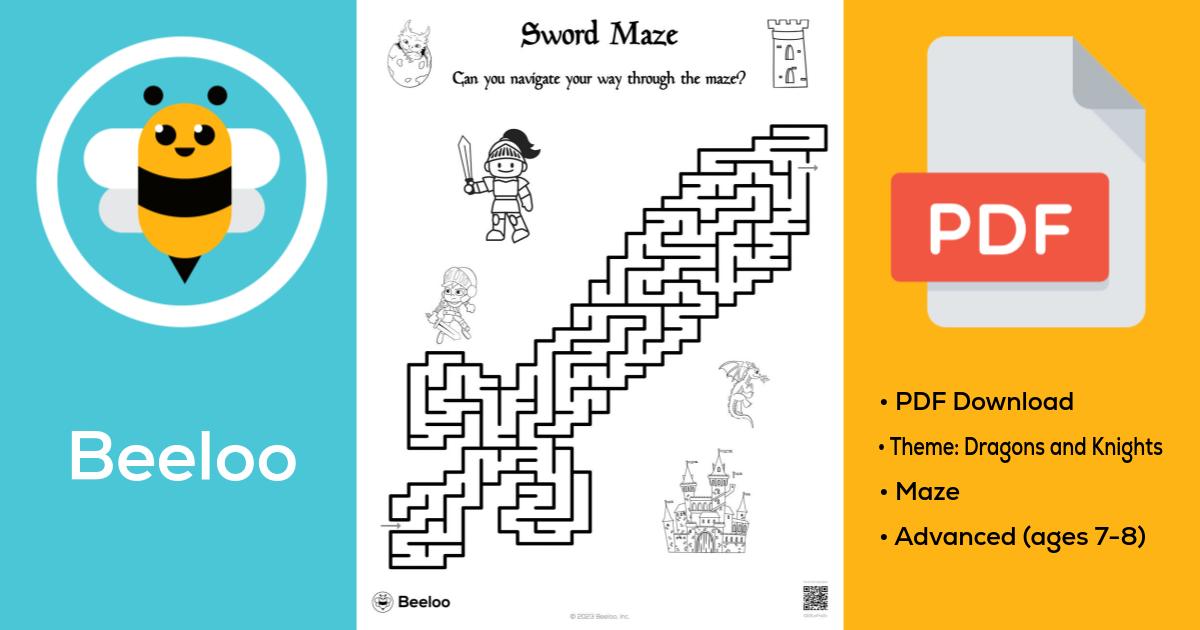 Sword Maze • Beeloo Printable Crafts and Activities for Kids