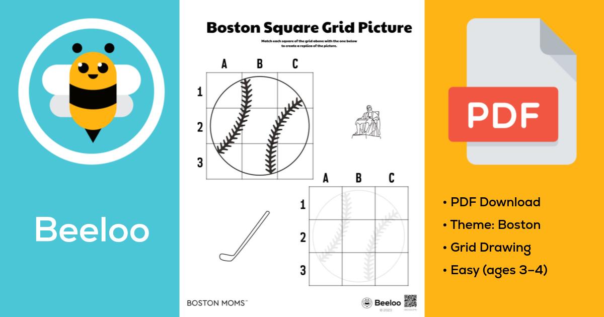 Boston Square Grid Picture • Beeloo Printable Crafts and Activities for ...