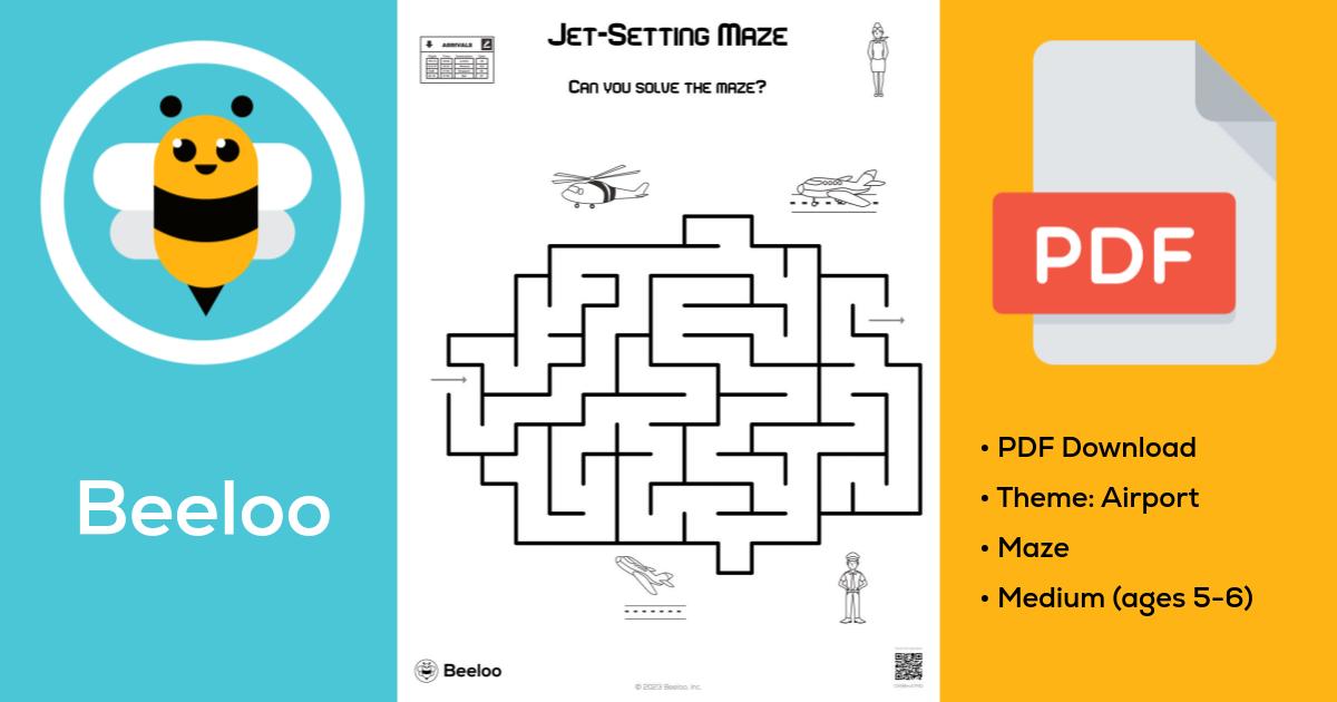 Jet-Setting Maze • Beeloo Printable Crafts and Activities for Kids