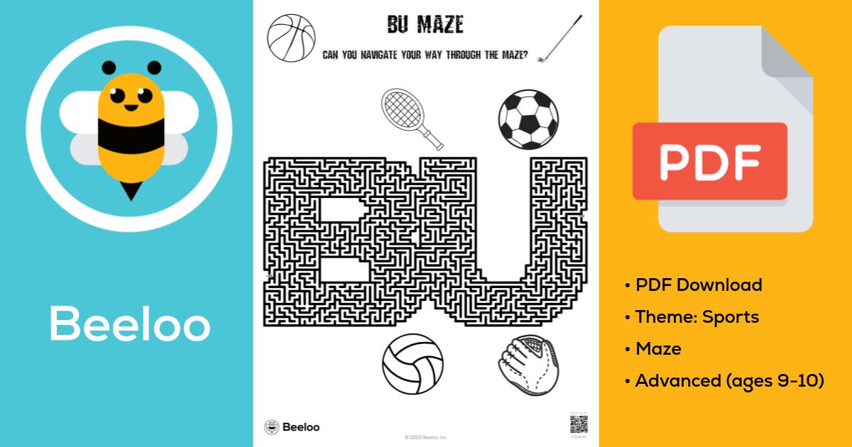 BU Maze • Beeloo Printable Crafts and Activities for Kids