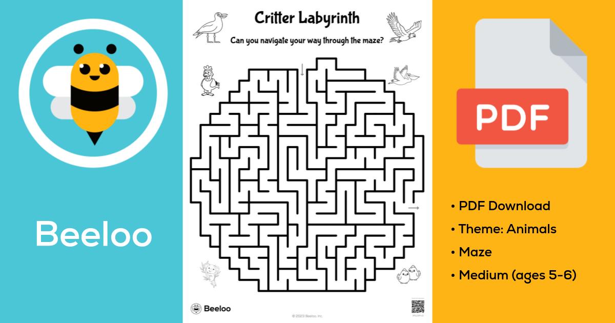 Critter Labyrinth • Beeloo Printable Crafts and Activities for Kids