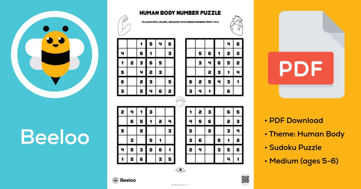 Human Body Number Puzzle • Beeloo Printable Crafts and Activities for Kids