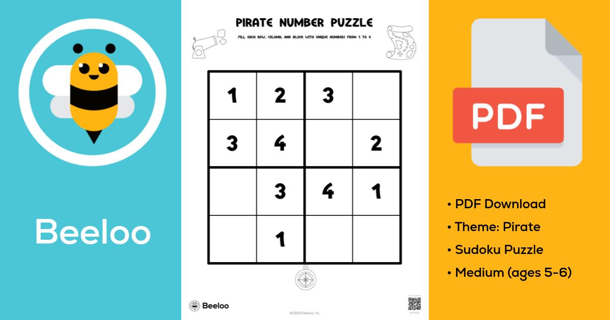 Pirate Number Puzzle • Beeloo Printable Crafts and Activities for Kids