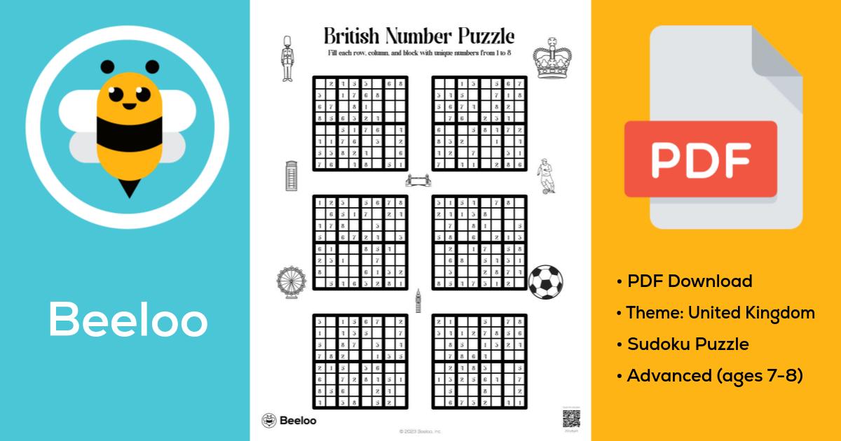 British Number Puzzle • Beeloo Printable Crafts and Activities for Kids