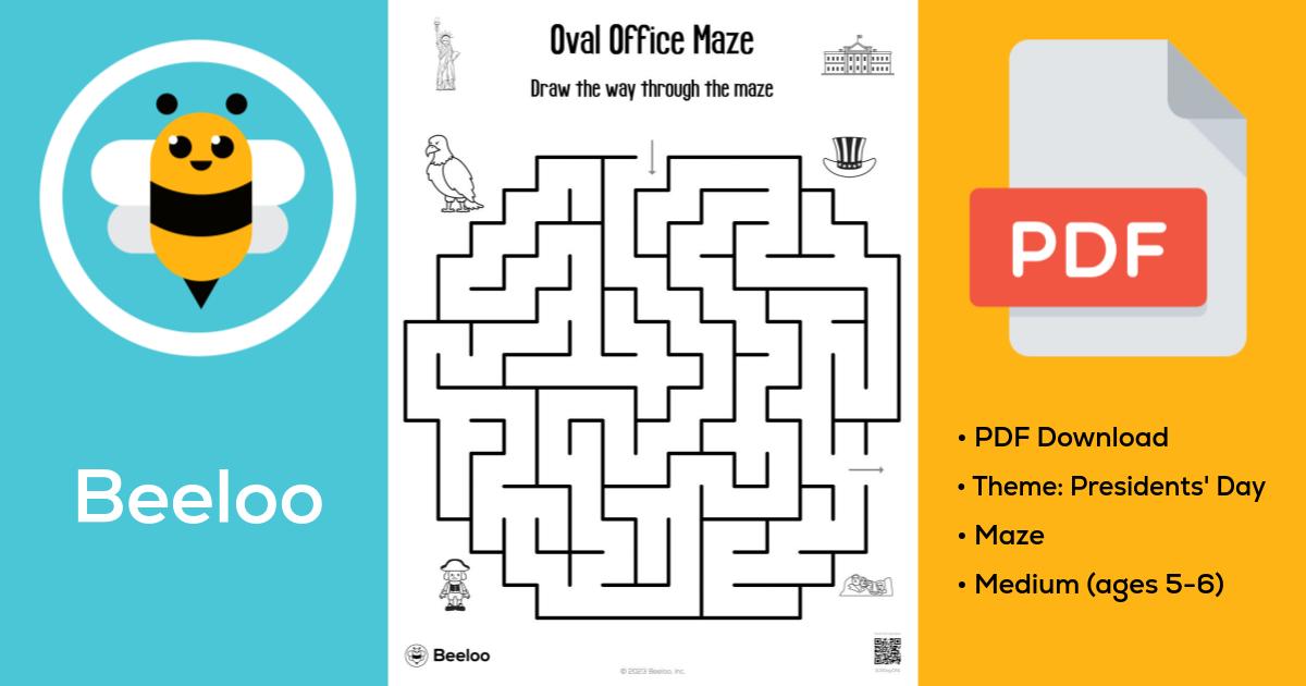 Oval Office Maze • Beeloo Printable Crafts and Activities for Kids