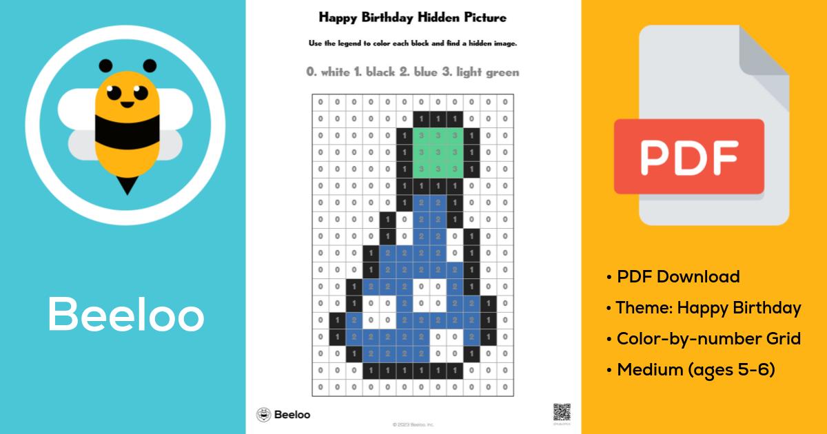 Happy Birthday Hidden Picture • Beeloo Printable Crafts and Activities ...